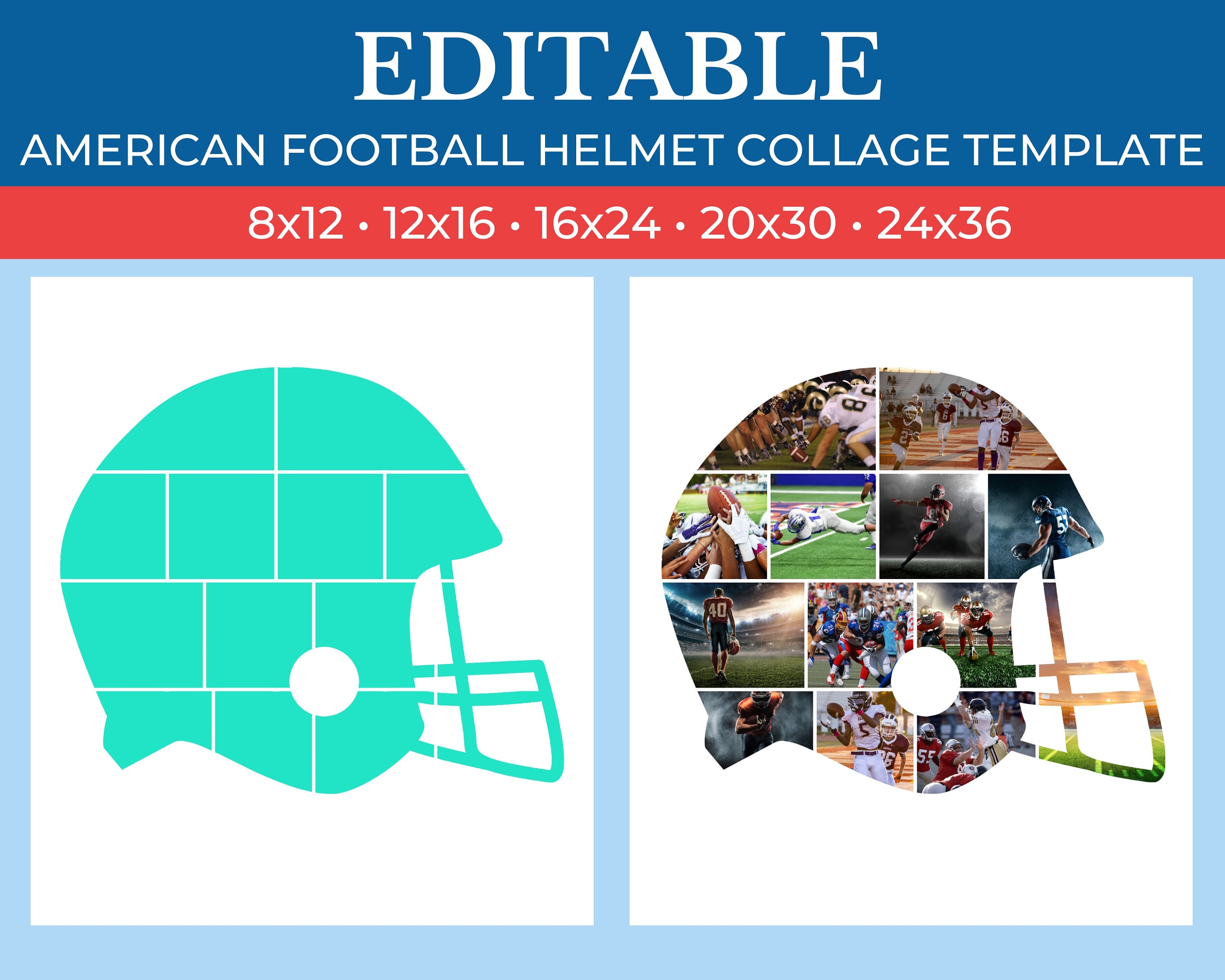 Football Gift Collage Template Editable Collage for Football Fans Gifts ...