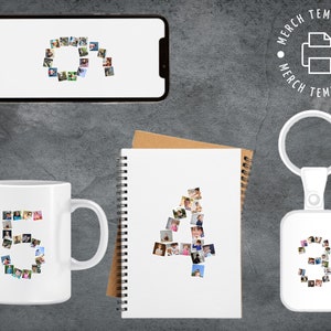 Picture Collage Photo Number Template | Gridart Canva | Image Collage ...