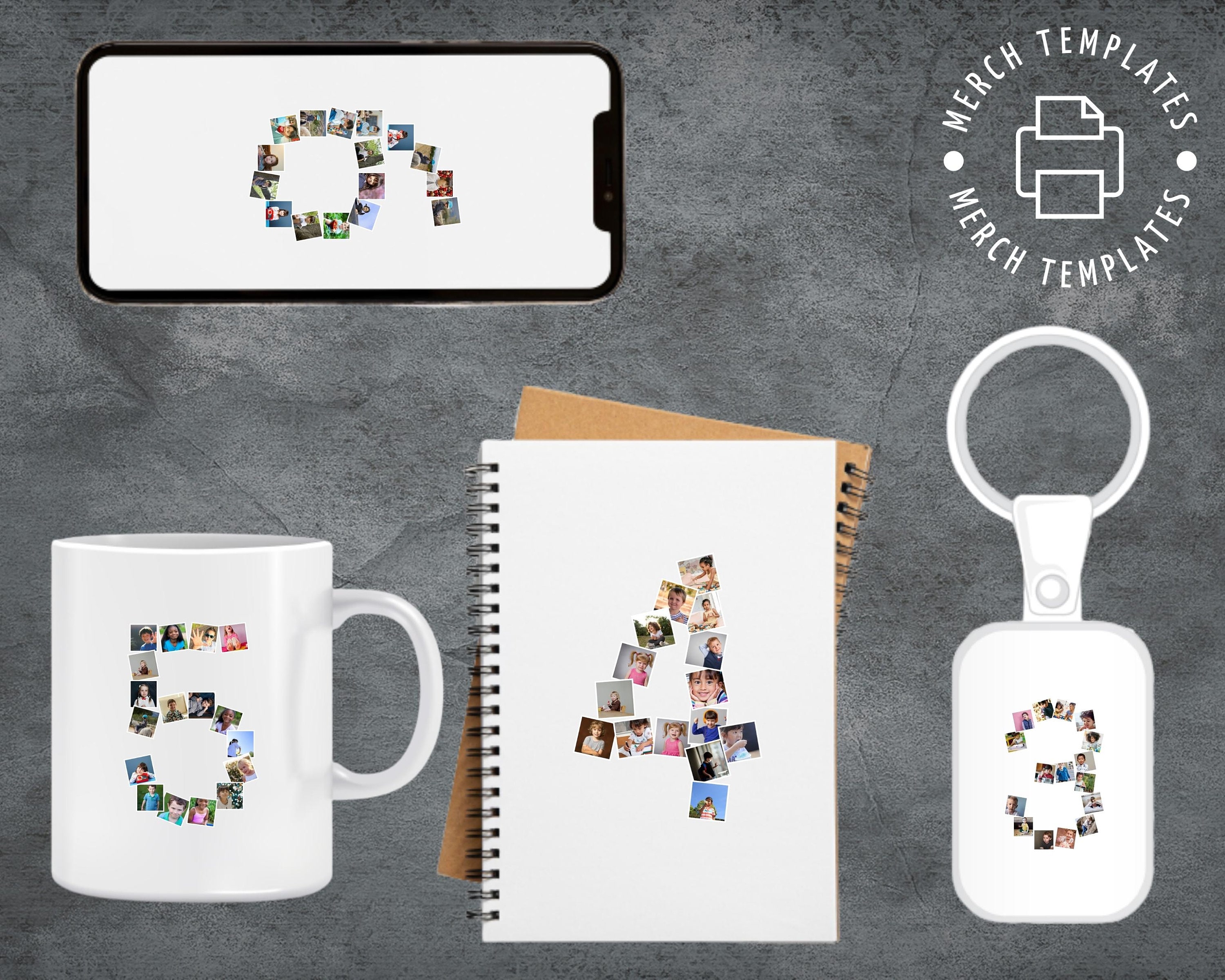 Picture Collage Photo Number Template | Gridart Canva | Image Collage ...