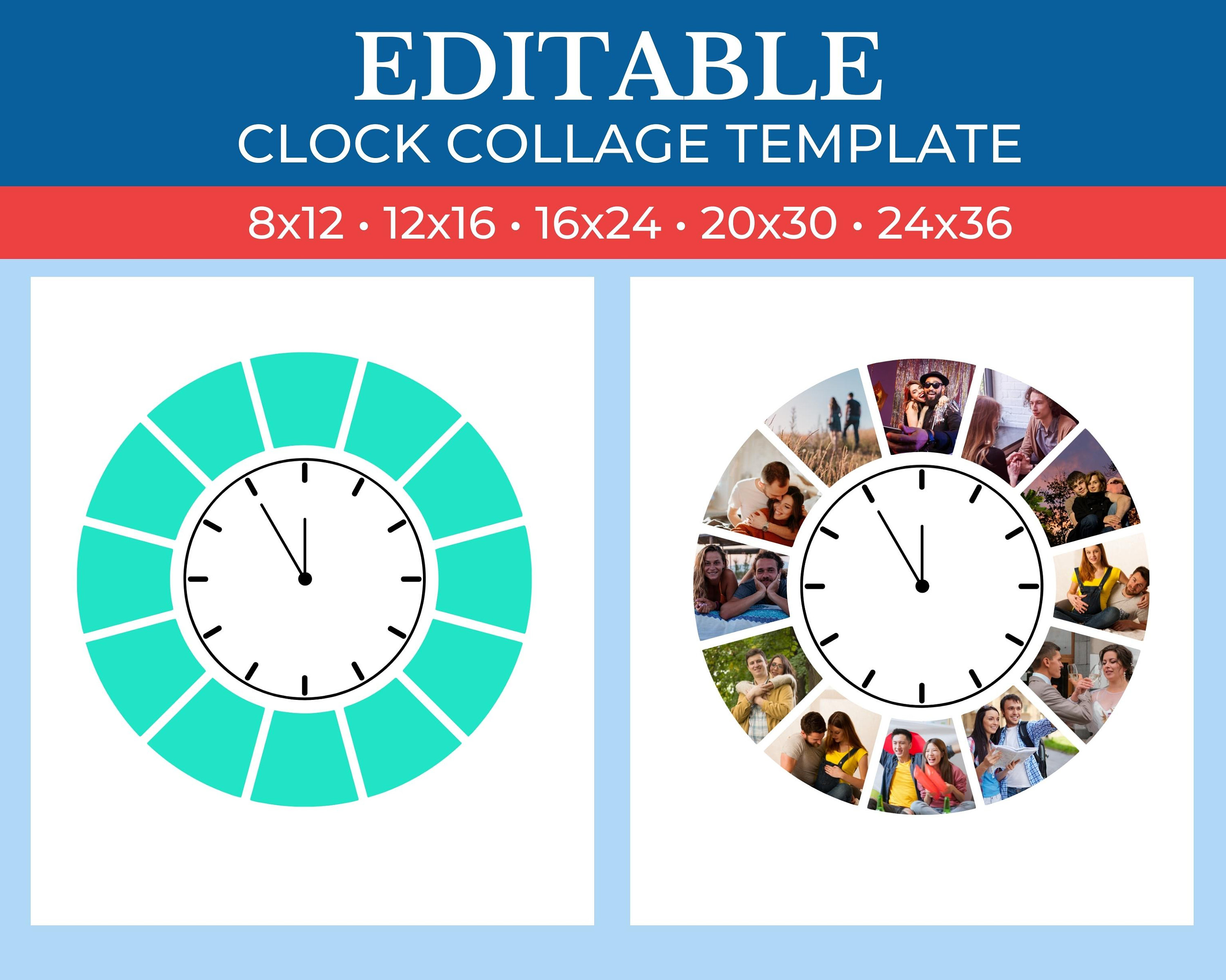 Picture Collage Clock Template Gridart Canva Image Collage Pic Stitch ...