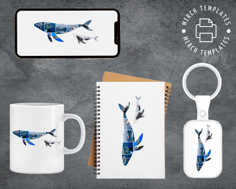 Picture Collage Whale Template | Gridart Canva | Image Collage | Pic ...