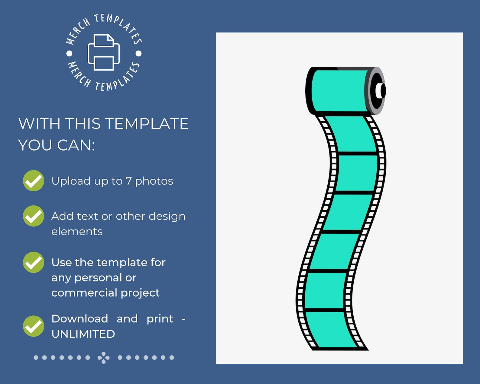 PRINTABLE Film Strip Gift Collage Template | Collage for Film Strip ...