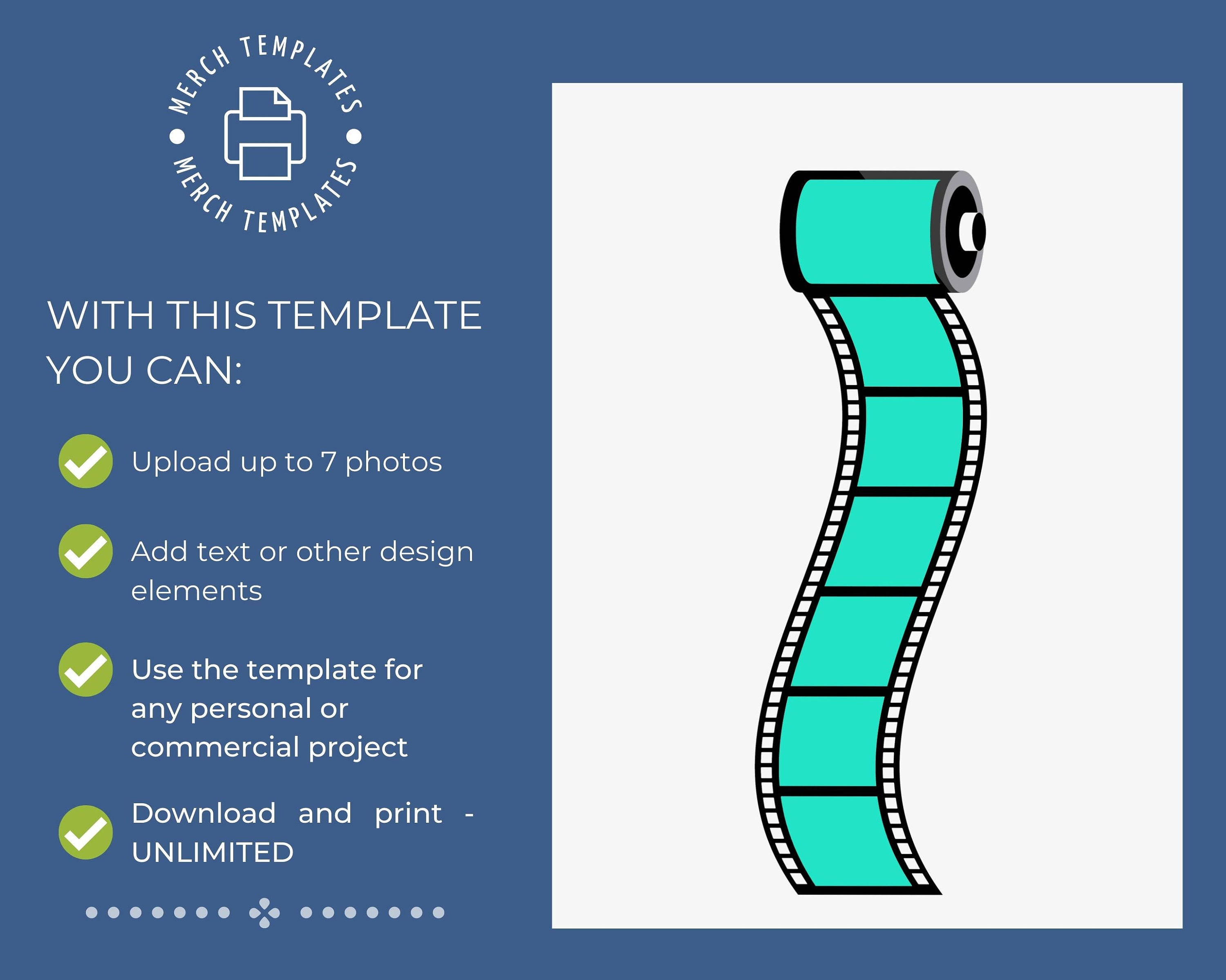 PRINTABLE Film Strip Gift Collage Template | Collage for Film Strip ...