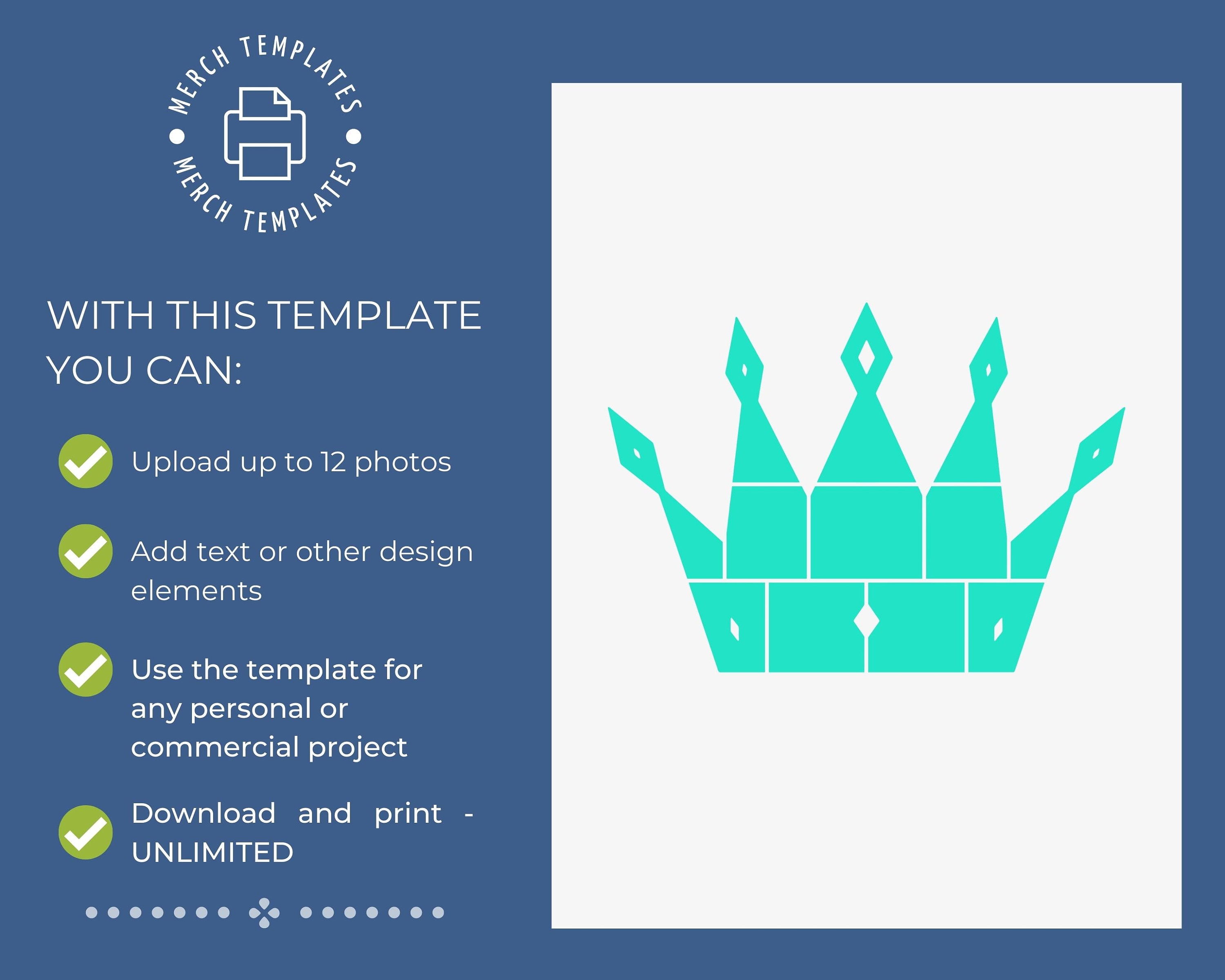 Picture Collage Crown Queen Template Gridart Canva Image Collage Pic ...