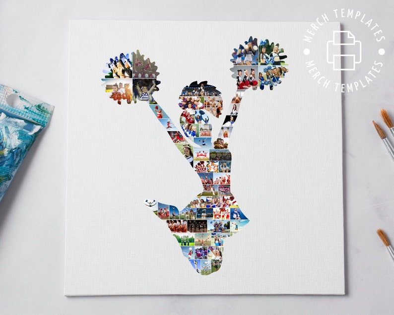 Printable Cheerleading Gift Collage Template | Editable Collage for ...