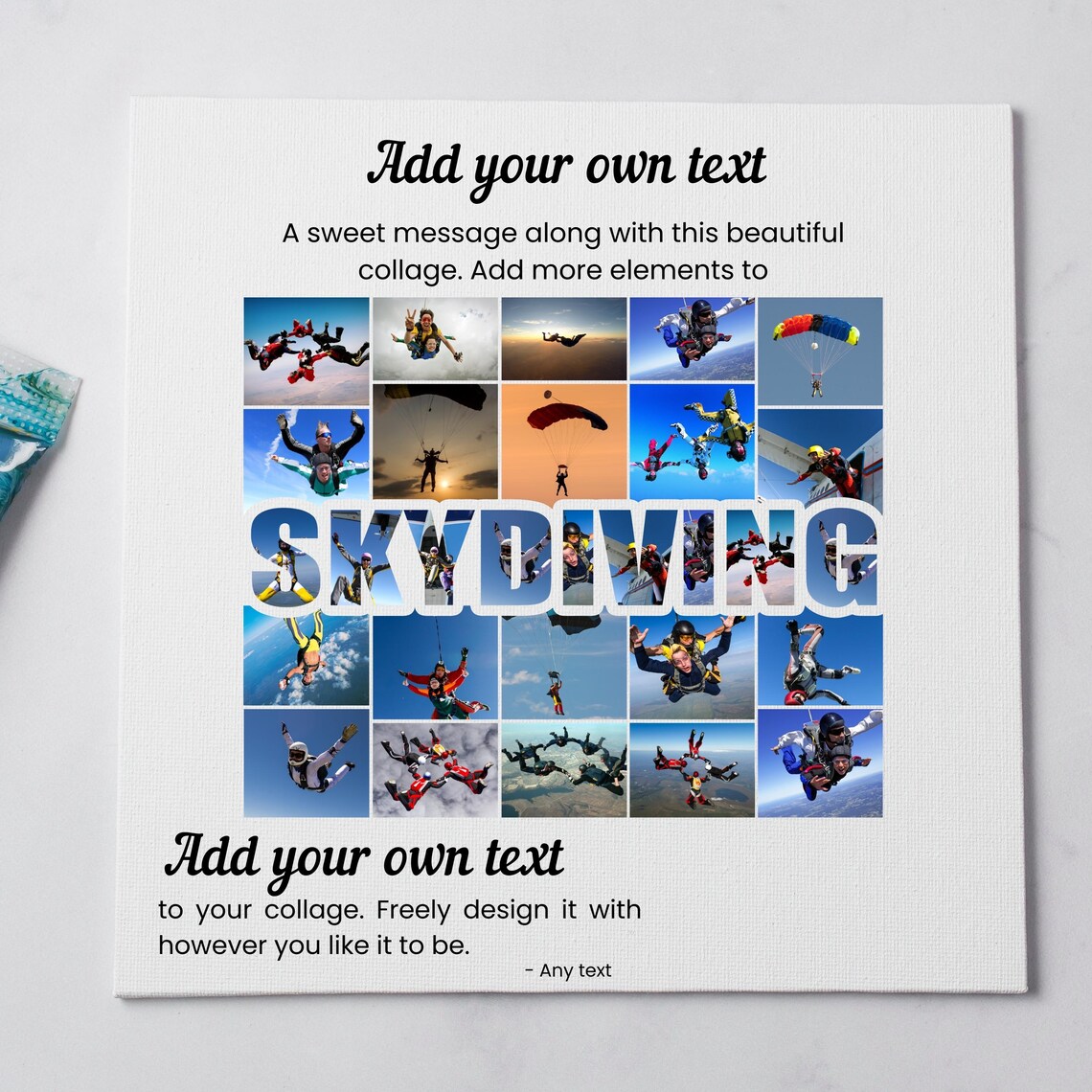 Skydiving Gift Collage Template | Editable Collage for Skydiving Fans ...