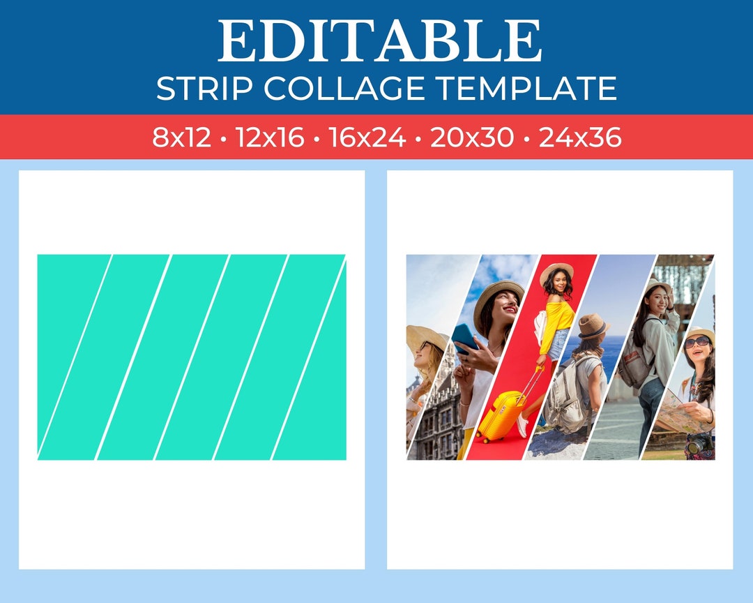 Picture Collage Strip Photo Template | Gridart Canva | Image Collage ...
