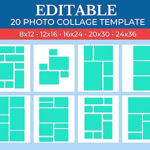 Picture Collage 20 Multiple Template | Gridart Canva | Image Collage ...