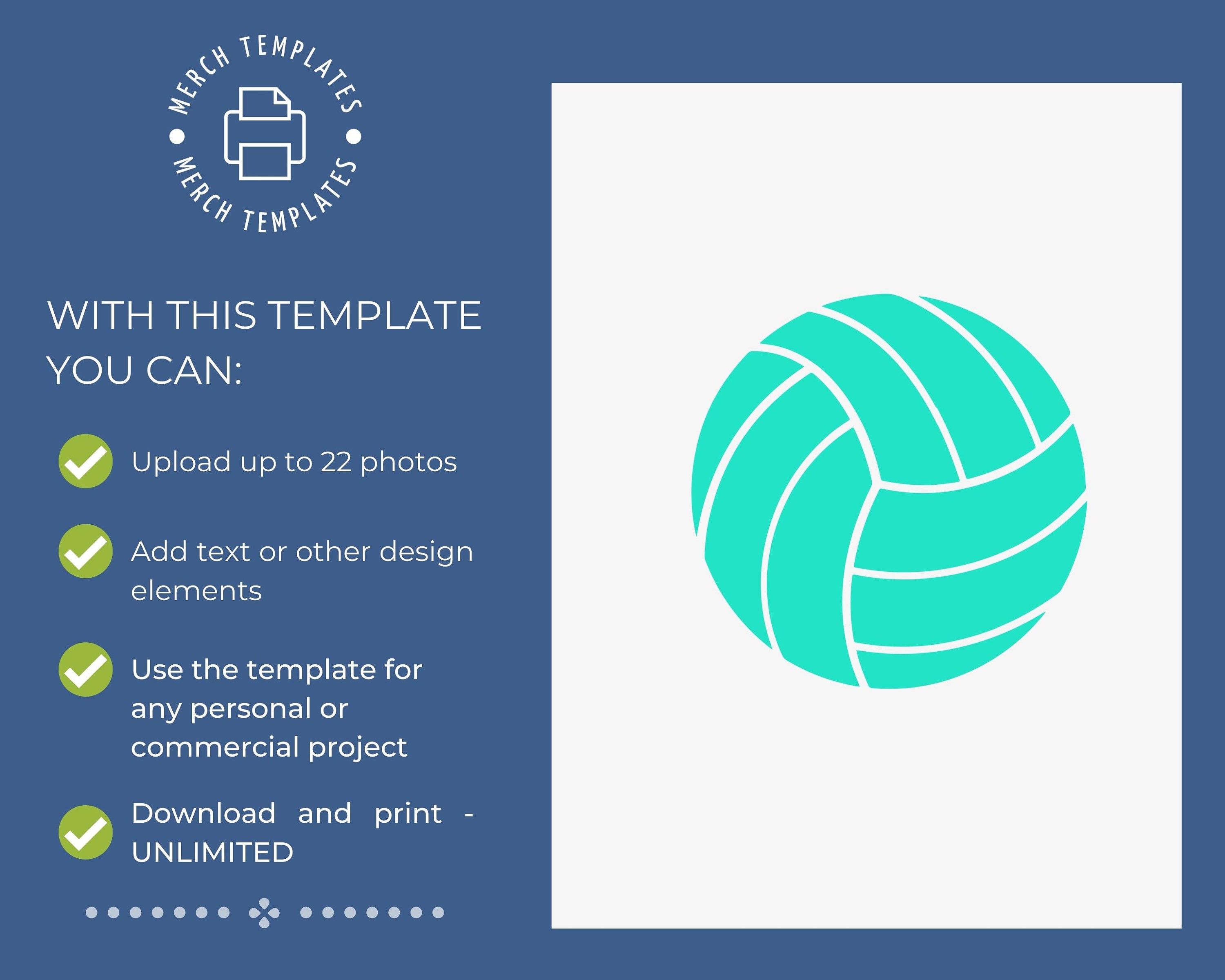 EDITABLE Volleyball Picture Frame Volleyball Picture Template ...