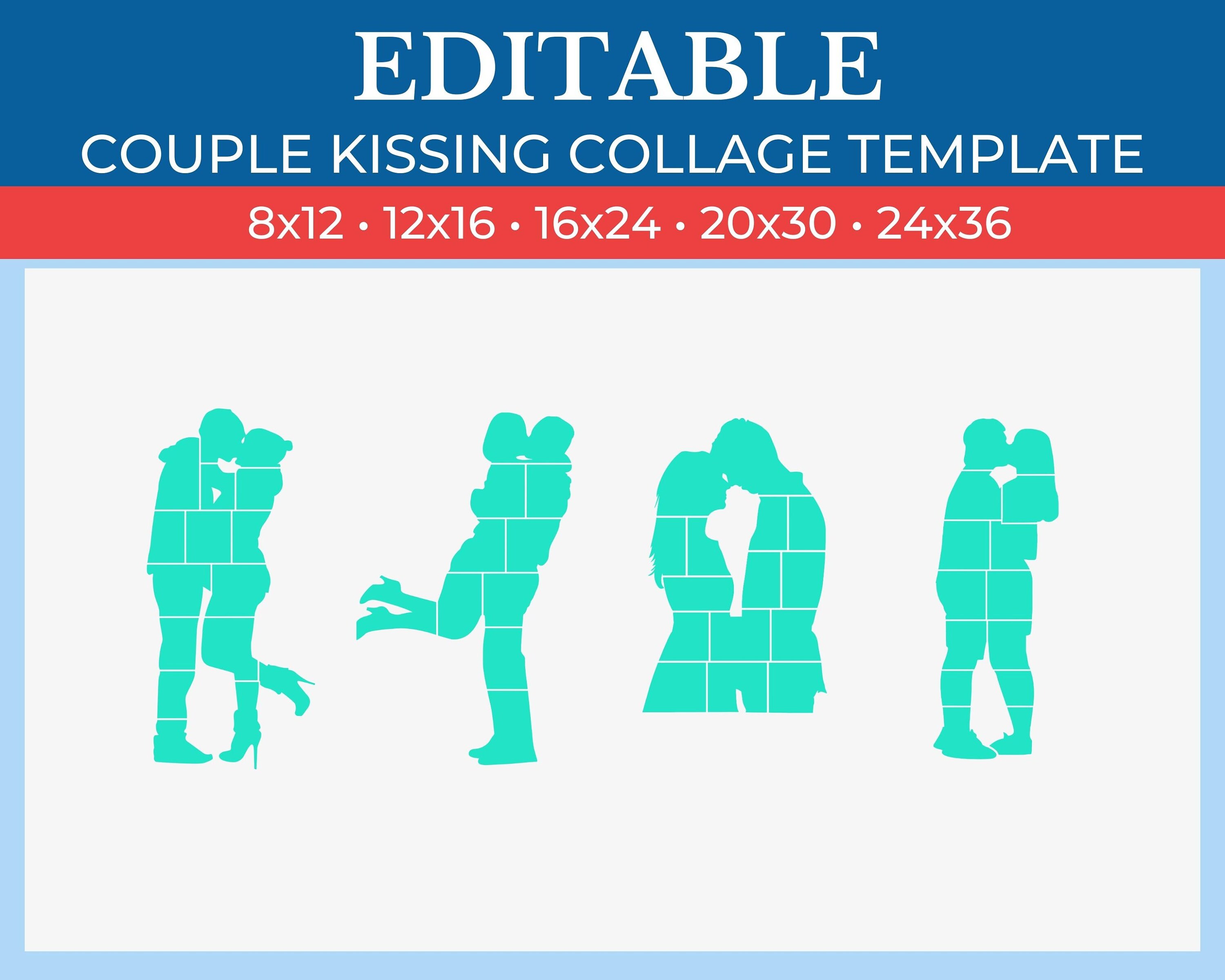 Picture Collage Couple Kissing Photo Template Gridart Canva - Etsy