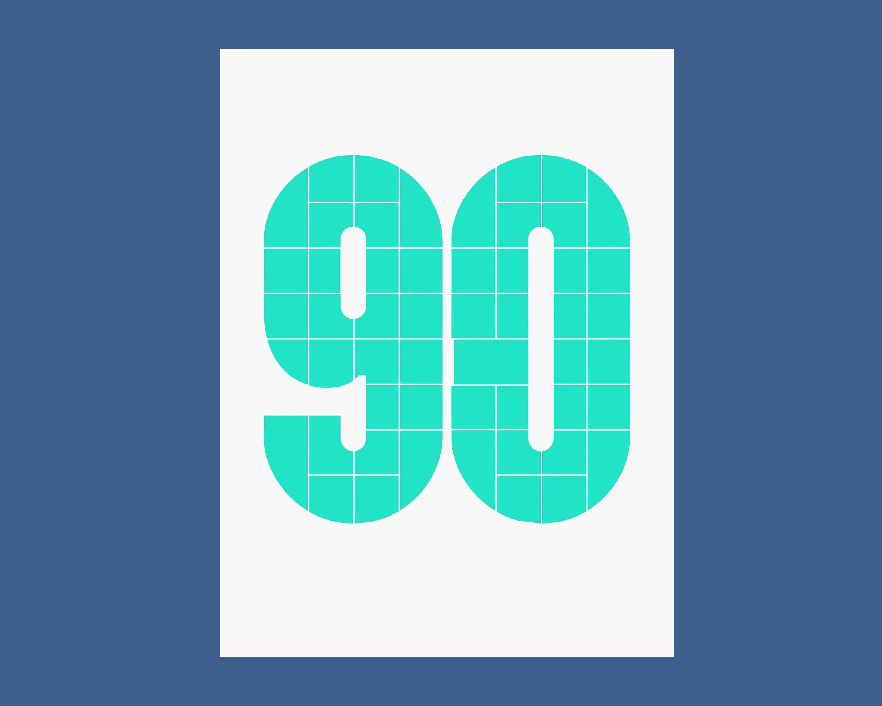 PRINTABLE 90 Number Collage Frame 90 Collage Frame Canva Editable 90th ...
