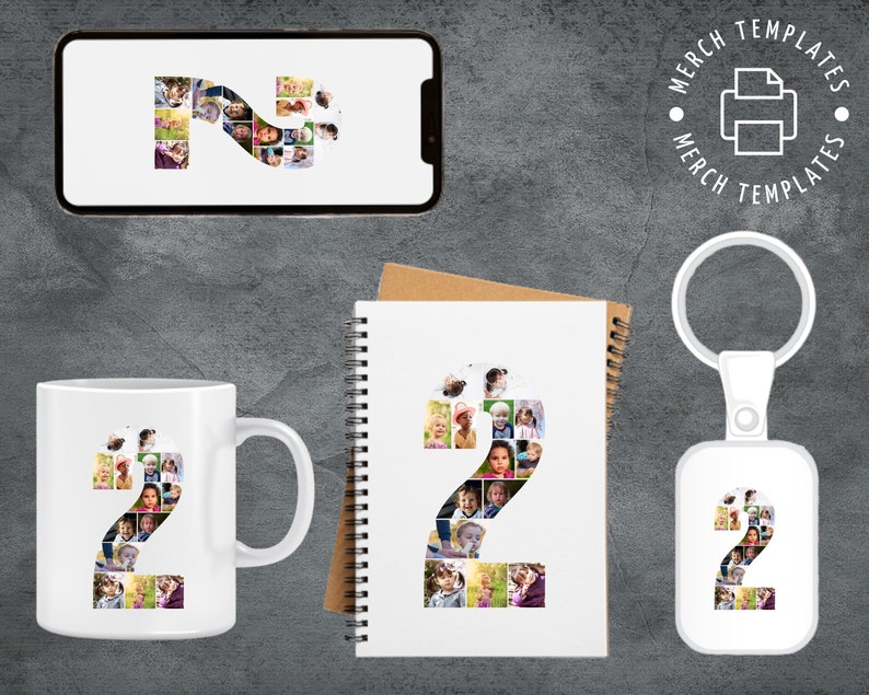 2nd Number Collage Frame 2 Collage Frame Canva Editable 2nd Birthday ...