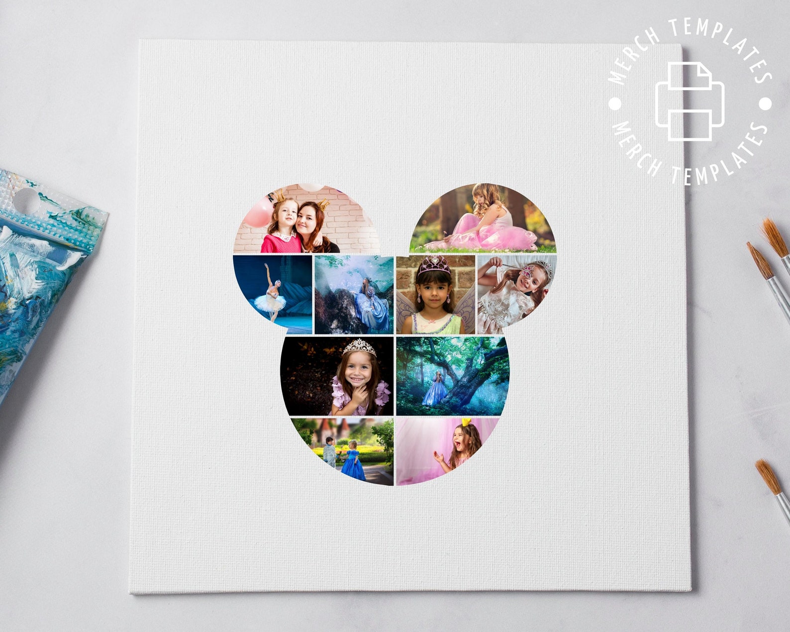Picture Collage Mickey Mouse Head Template | Gridart Canva | Image ...