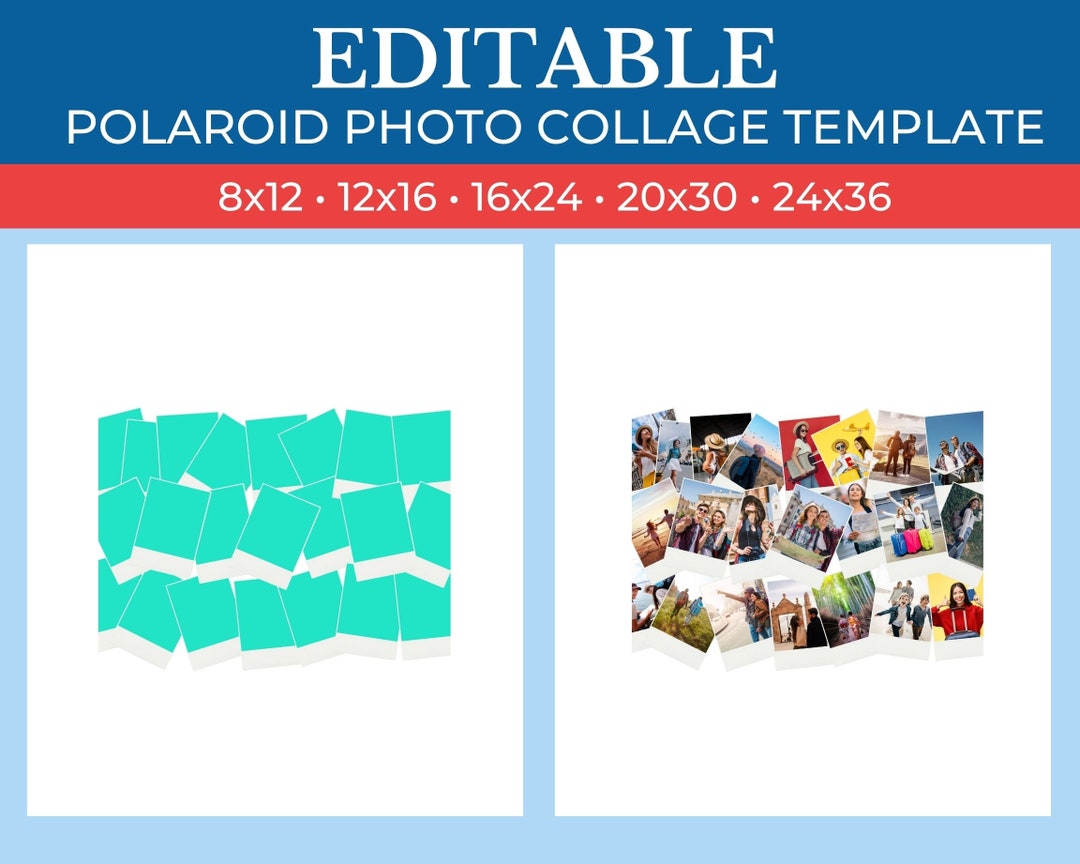 Picture Collage Polaroid Photo Design Template | Gridart Canva | Image ...