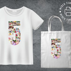 5th Number Collage Frame | 5 Collage Frame Canva Editable | 5th ...