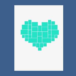 PRINTABLE Heart Photos Collage Template Canva | Heart Photos Template ...