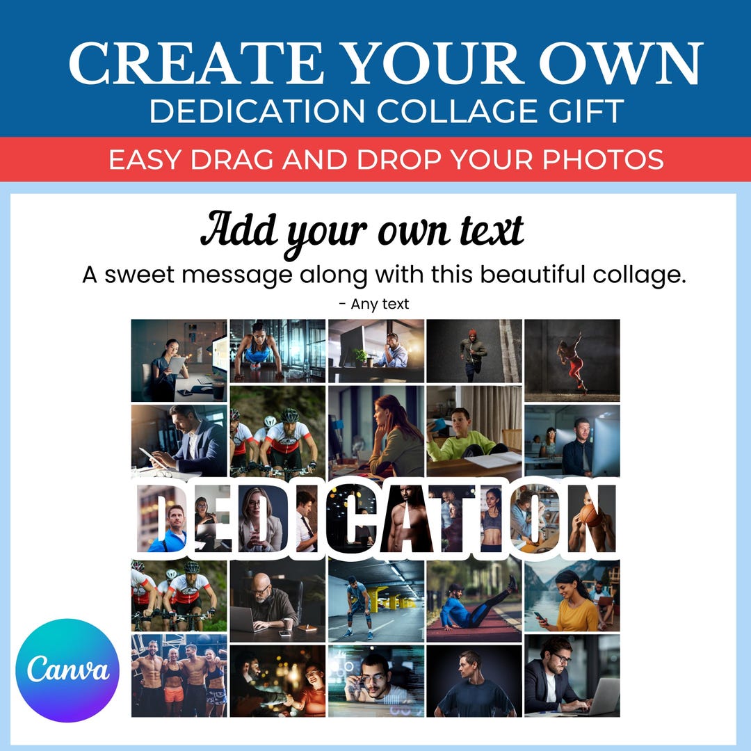 Dedication Gift Collage Template| Editable Collage for Dedication Fans ...