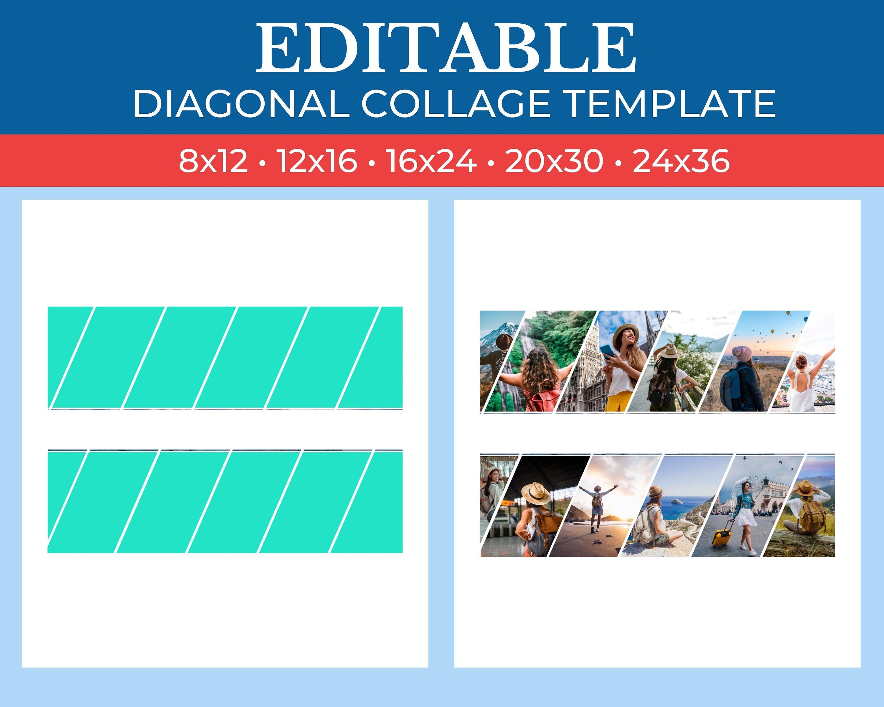 Picture Collage Diagonal Template Gridart Canva Image Collage Pic ...