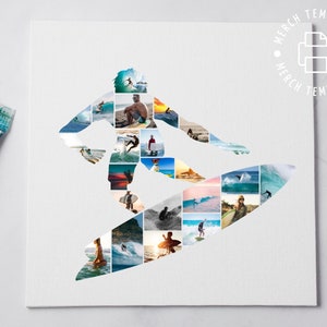 Gift for Surfer Friend | Picture Collage Surfing Photo Template ...