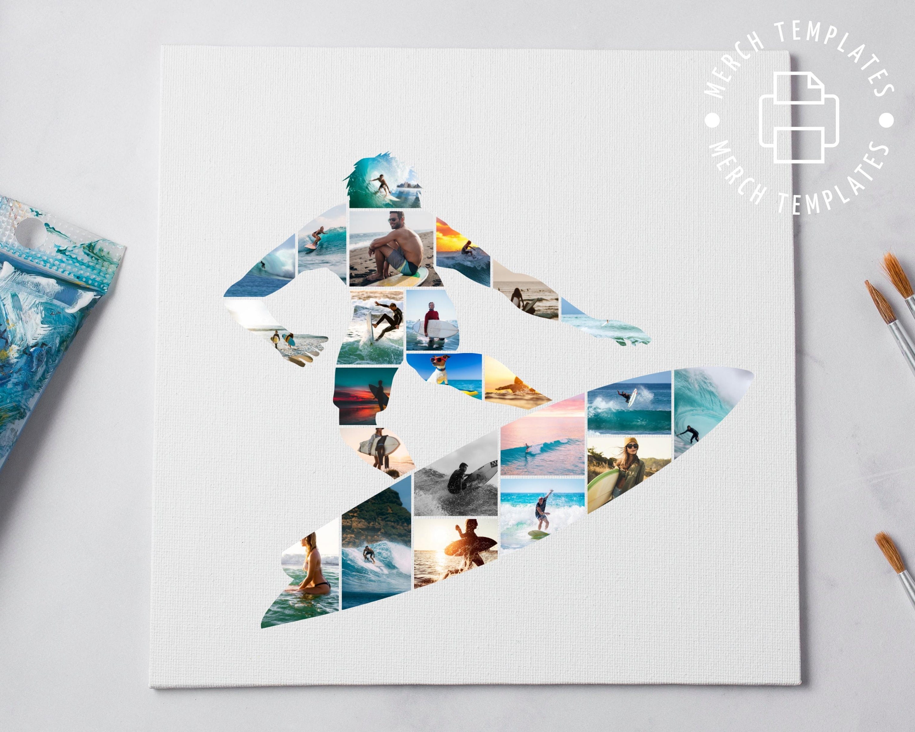 Gift for Surfer Friend | Picture Collage Surfing Photo Template ...