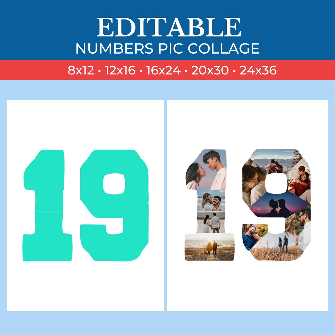 Custom Numbers Photo Collage - Personalized Photo Collage | Canva ...