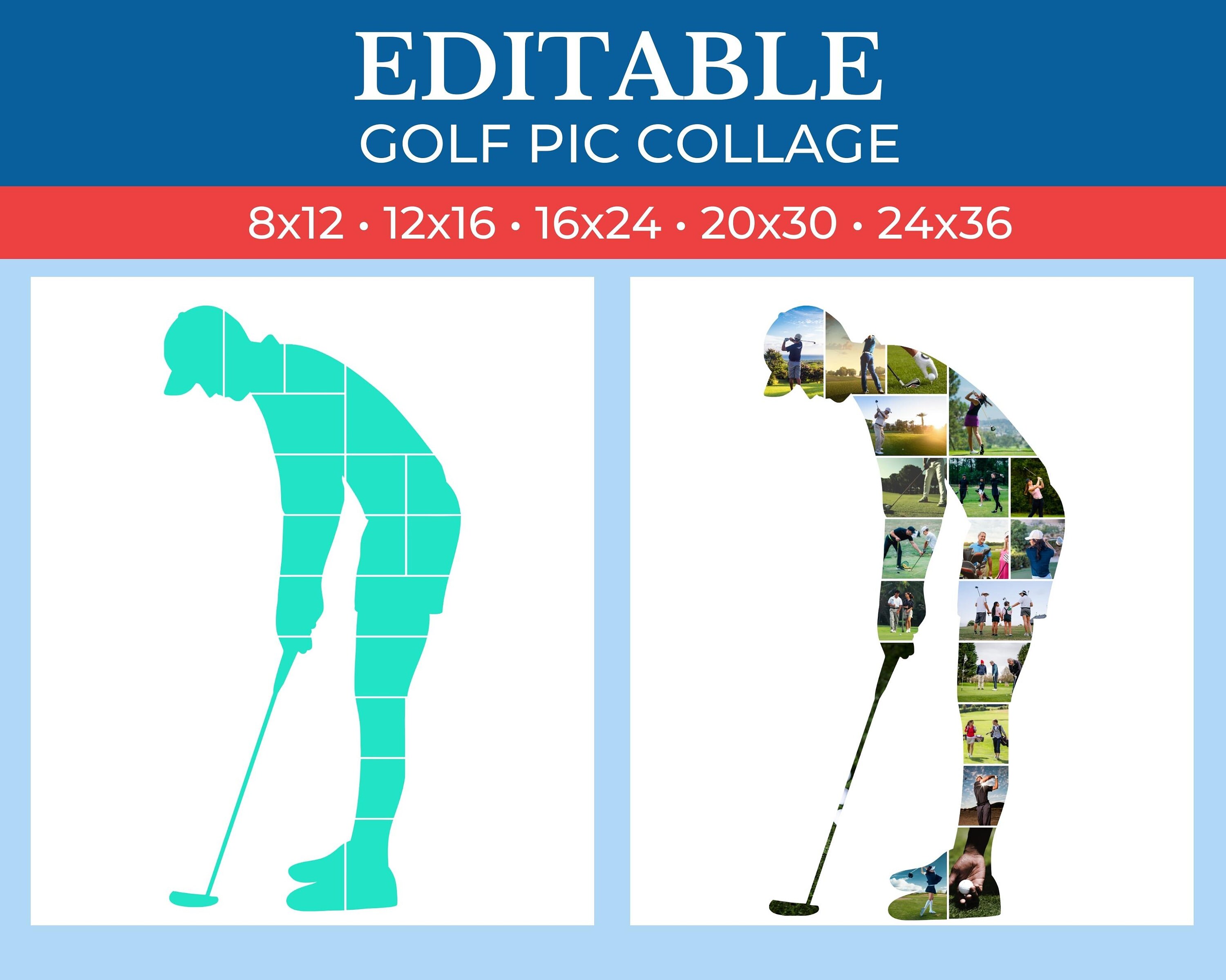 Golf Dad Collage Gift Golf Collage Template Golfing Gift Collage Golf ...