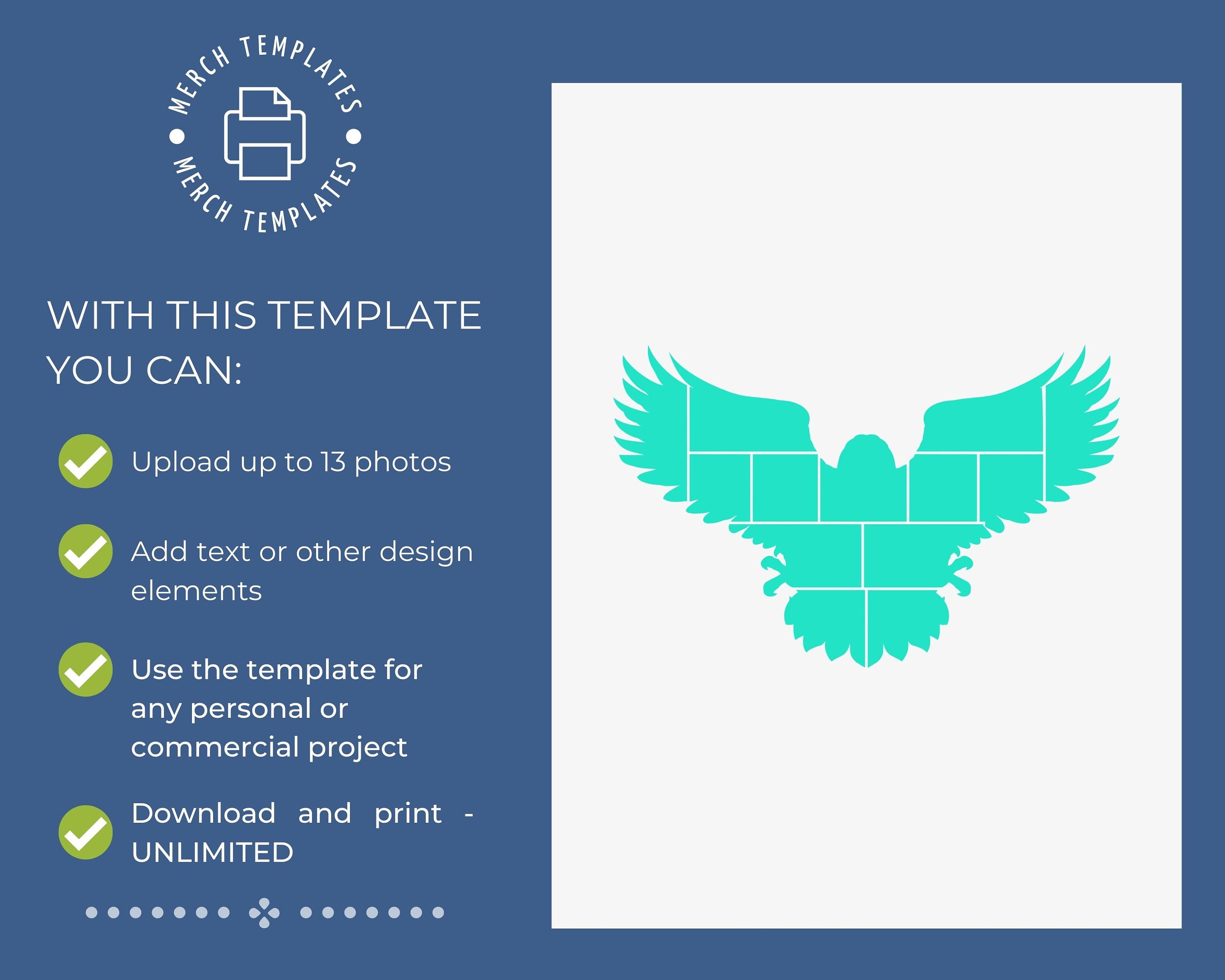 Picture Collage Eagle Template | Gridart | Image Collage | Pic Stitch ...
