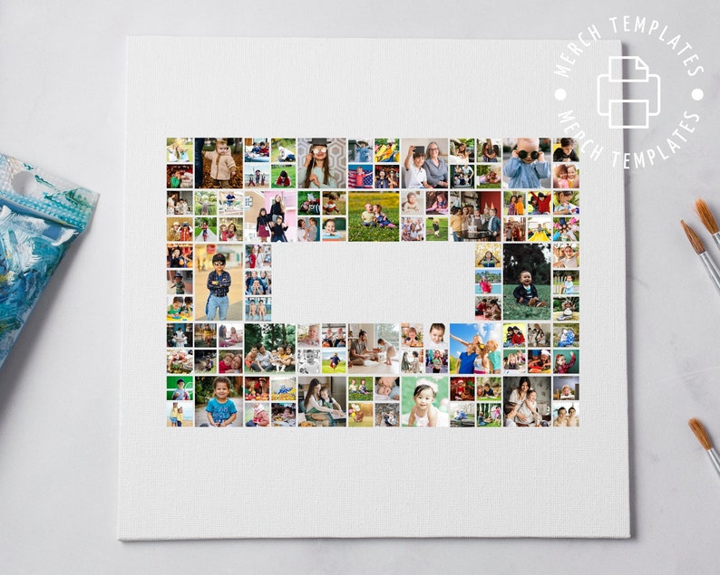 PRINTABLE 100 Photos Collage Template Canva Photo Collage Good for 100 ...