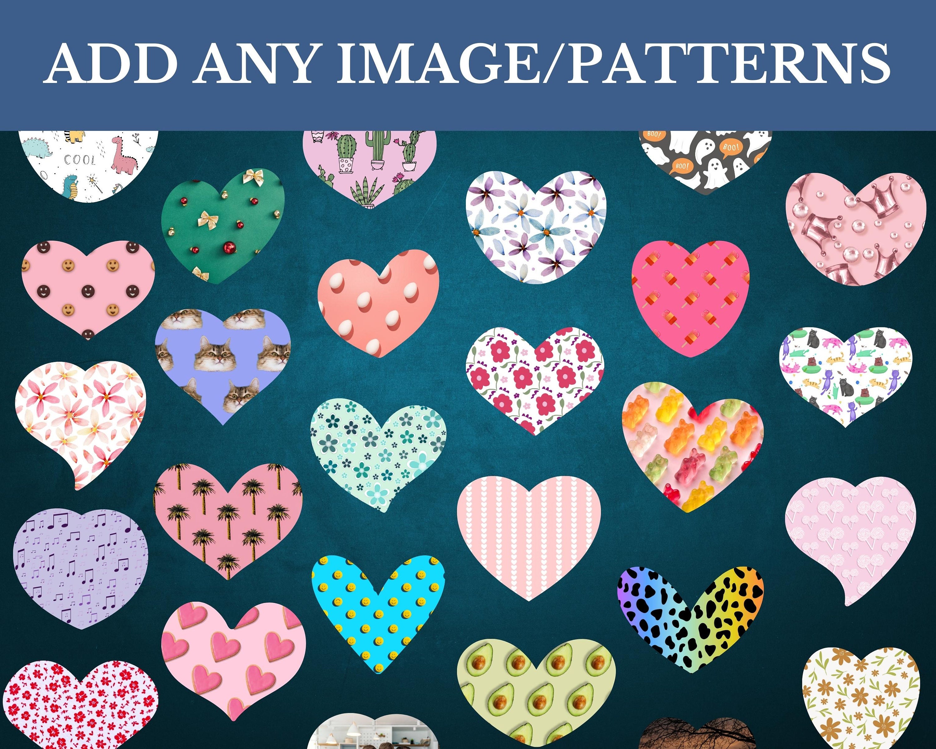 PRINTABLE Heart Photo Frames Canva Heart Shape Frames Canva - Etsy