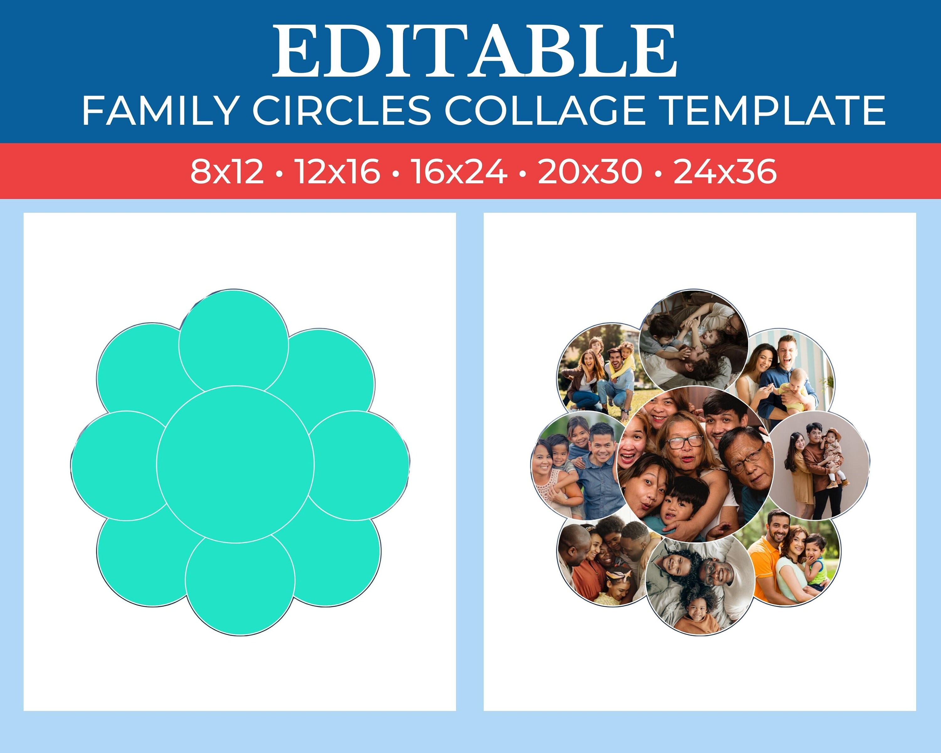 Picture Collage Family Circles Template Gridart Canva Image Collage Pic ...