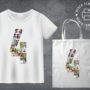 4th Number Collage Frame | 4 Collage Frame Canva Editable | 4th ...