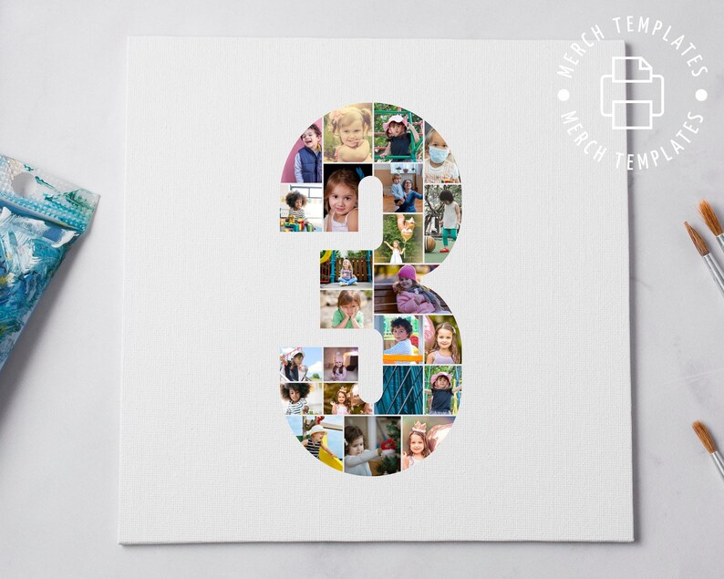 3rd Number Collage Frame | 3 Collage Frame Canva Editable | 3rd ...