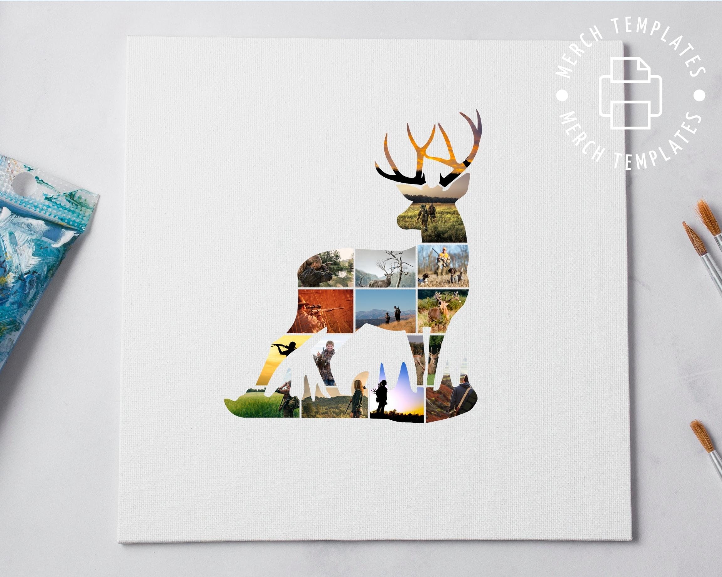Picture Collage Deer Template Gridart Canva Image Collage Pic Stitch ...