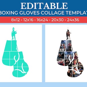 PRINTABLE Boxing Gift Collage Template | Editable Collage for Boxing ...