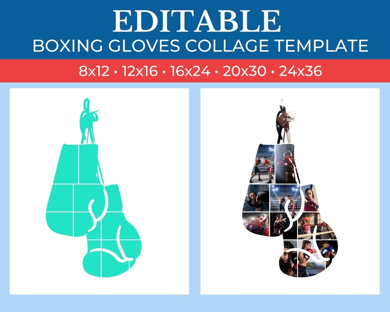 PRINTABLE Boxing Gift Collage Template | Editable Collage for Boxing ...