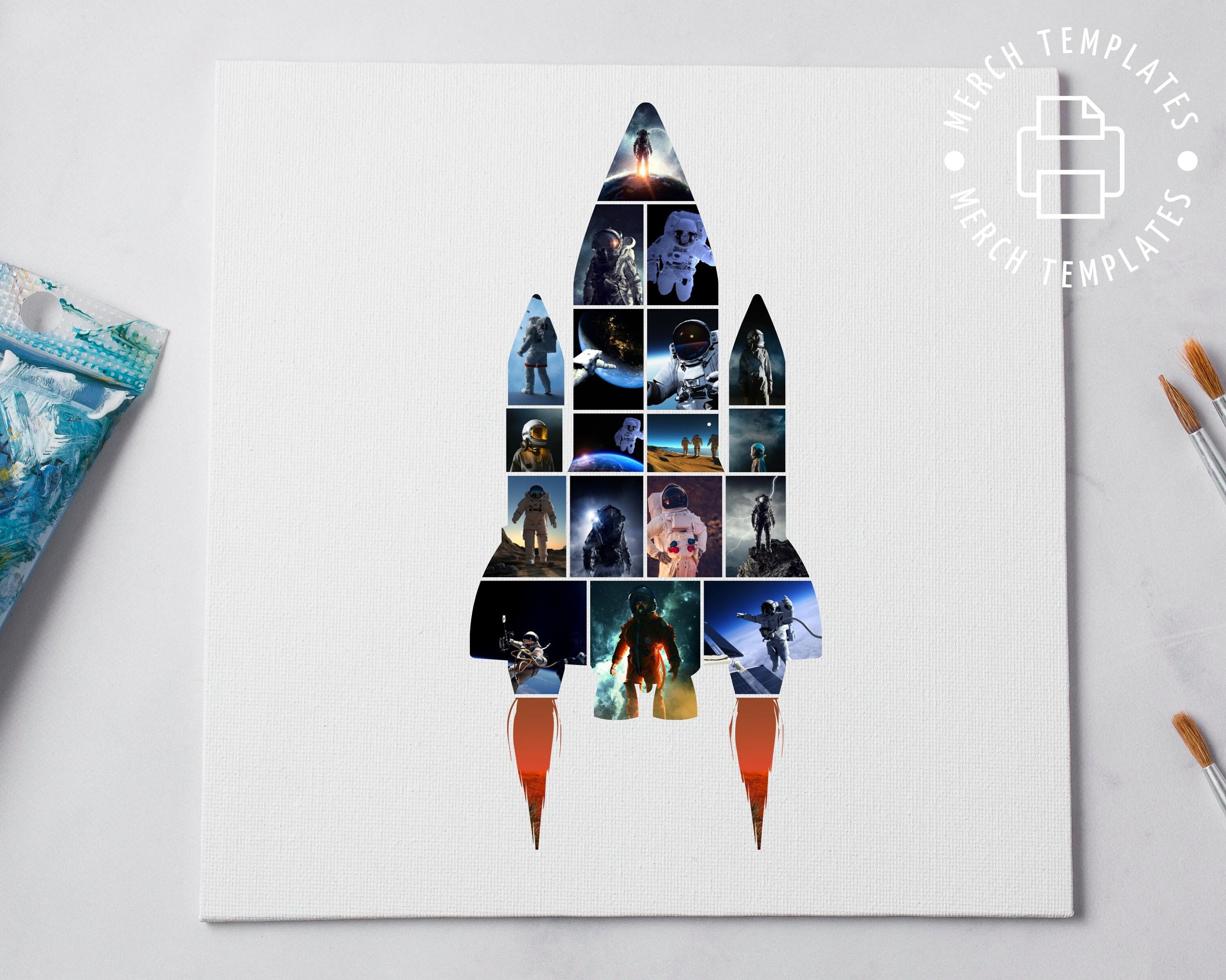 Picture Collage Space Shuttle Template Gridart Canva Image - Etsy