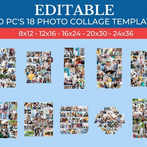 Picture Collage 18 Photo Template | Gridart Canva | Image Collage | Pic ...