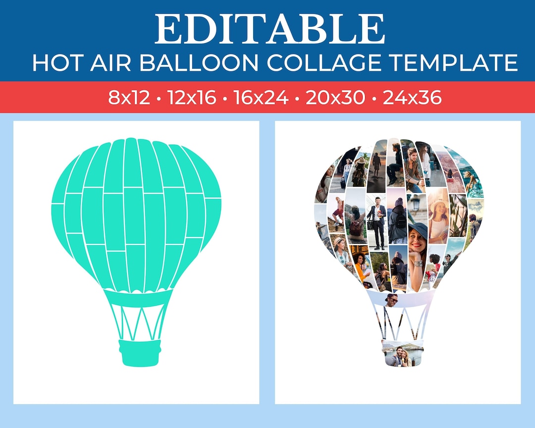Picture Collage Hot Air Balloon Template | Gridart | Image Collage ...