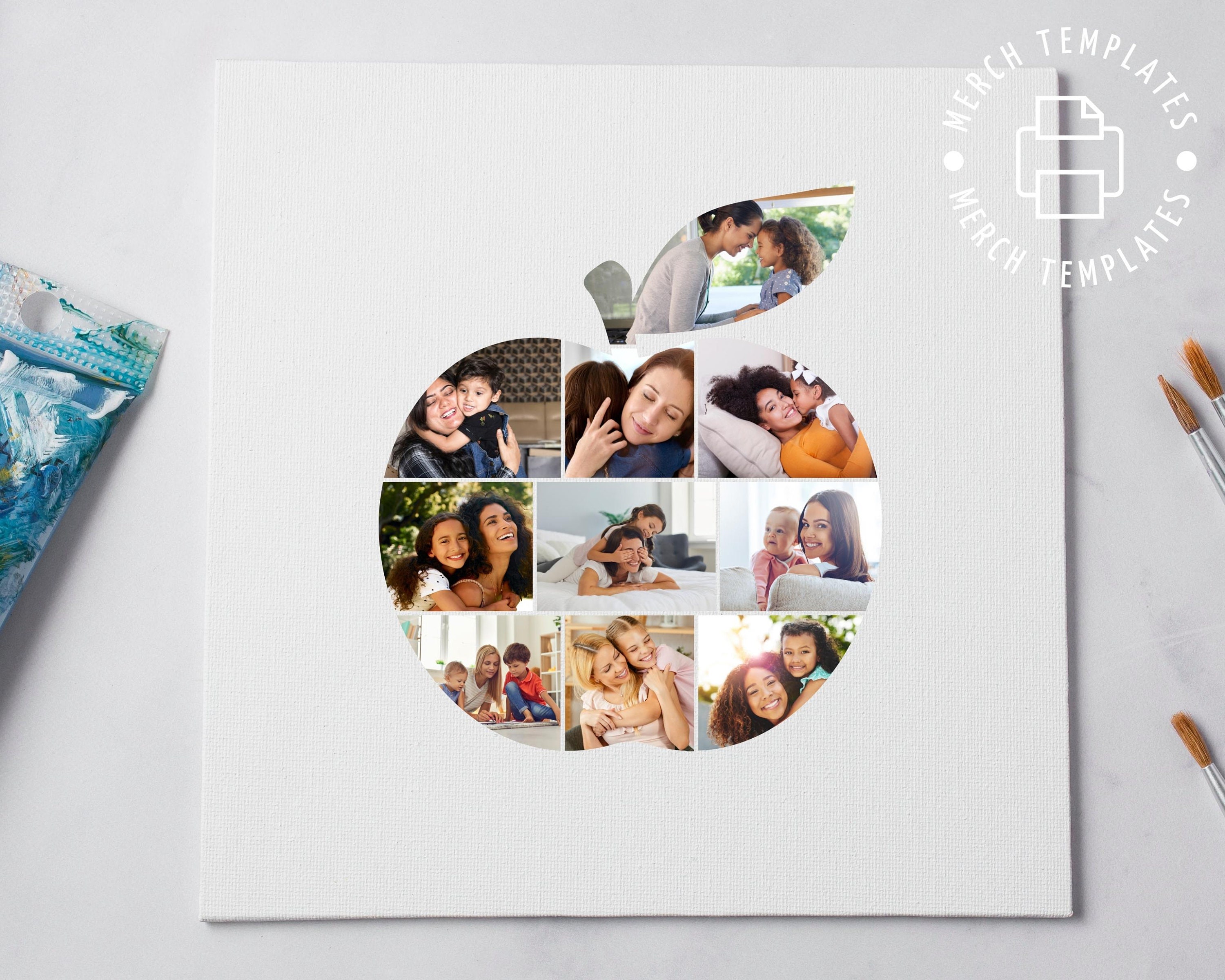 PRINTABLE Apple Gift Collage Template Editable Collage Apple - Etsy