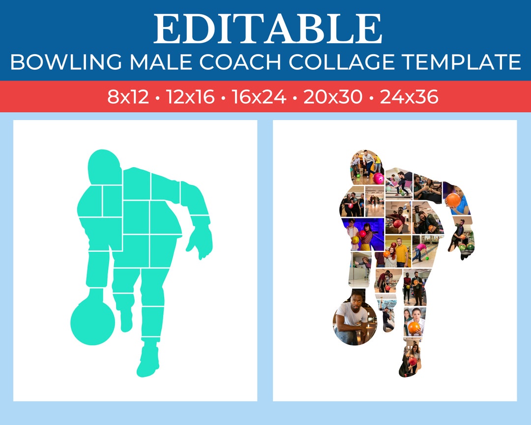 Picture Collage Bowling Coach Male | Male Gift | Bowling | Gridart ...