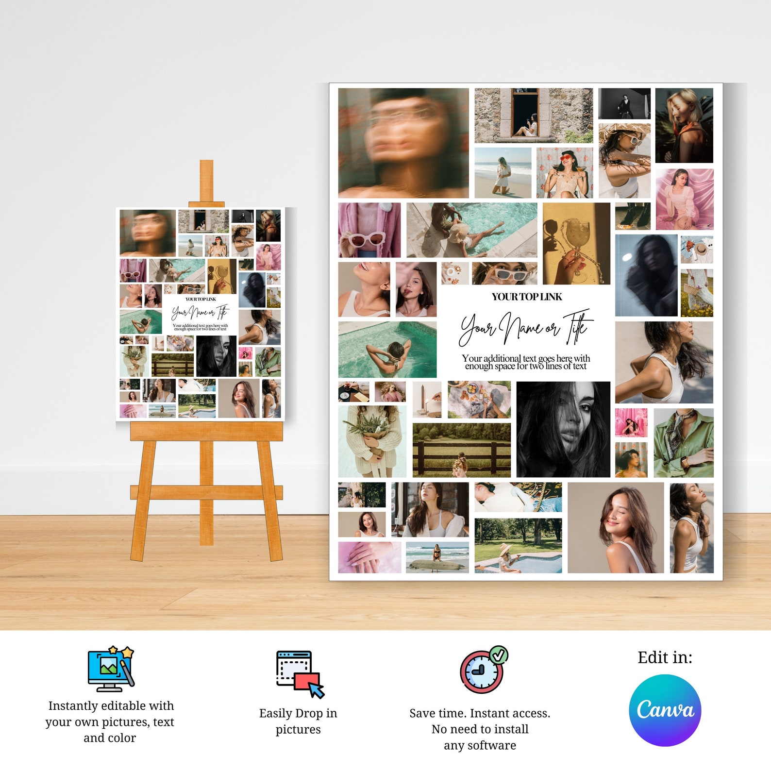 40 Photo Canva Collage Template Personalize With Your Photos Editable ...