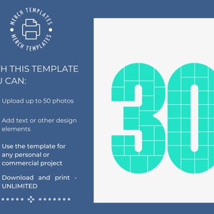 30 Number Collage Frame | 30 Collage Frame Canva Editable | 30th ...