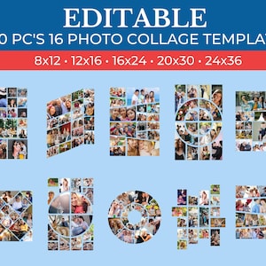 Picture Collage 16 Photo Collage Template | Gridart Canva | Image ...