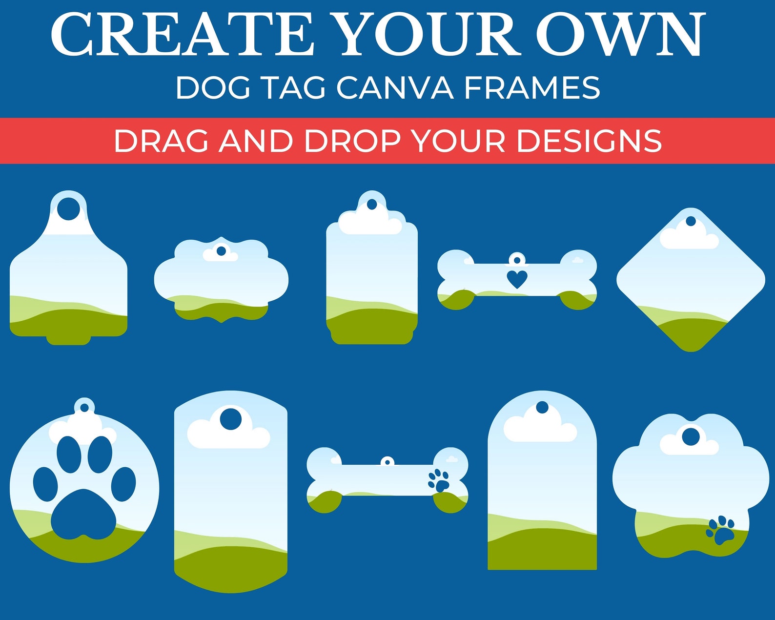 Dog Tag Canva Frames Template | Drag and Drop Your Designs Easily With ...