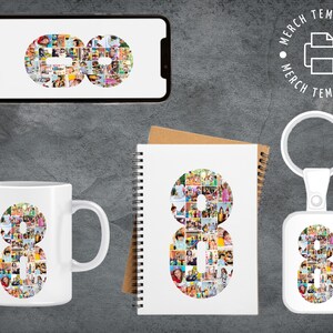 8th Number Collage Frame | 8 Collage Frame Canva Editable | 8th ...