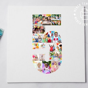5th Number Collage Frame | 5 Collage Frame Canva Editable | 5th ...
