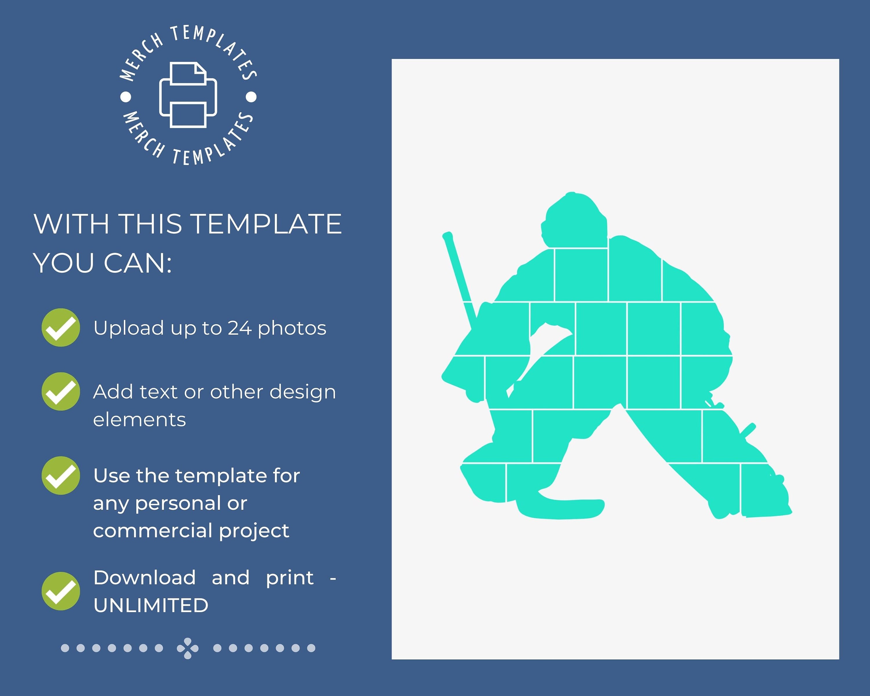 Hockey Goalie Collage Template | Canva Collage Template for Hockey ...