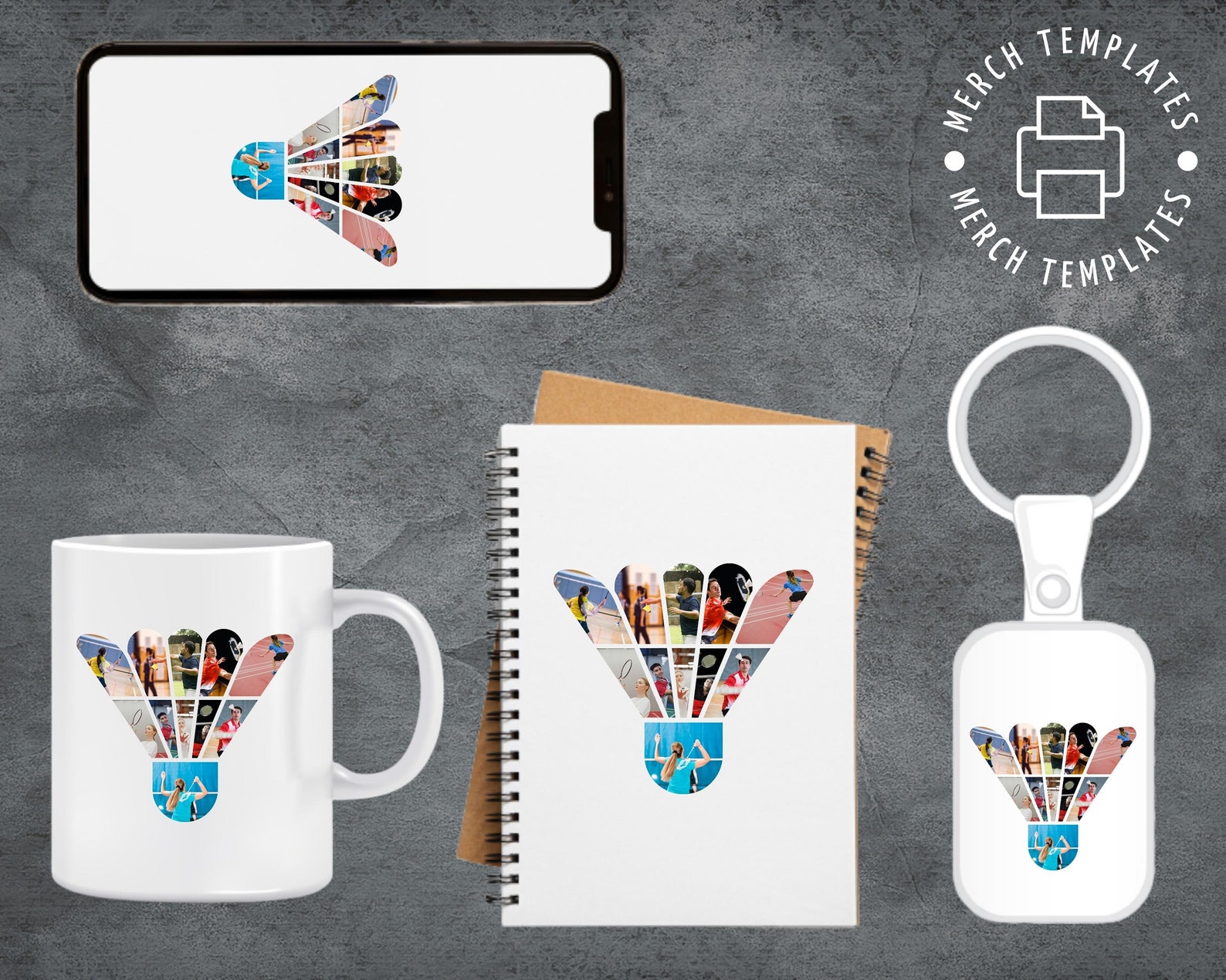 PRINTABLE Badminton Gift Collage Template | Editable Collage for ...