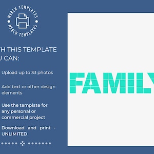 Picture Collage Family Word Template | Gridart Canva | Image Collage ...