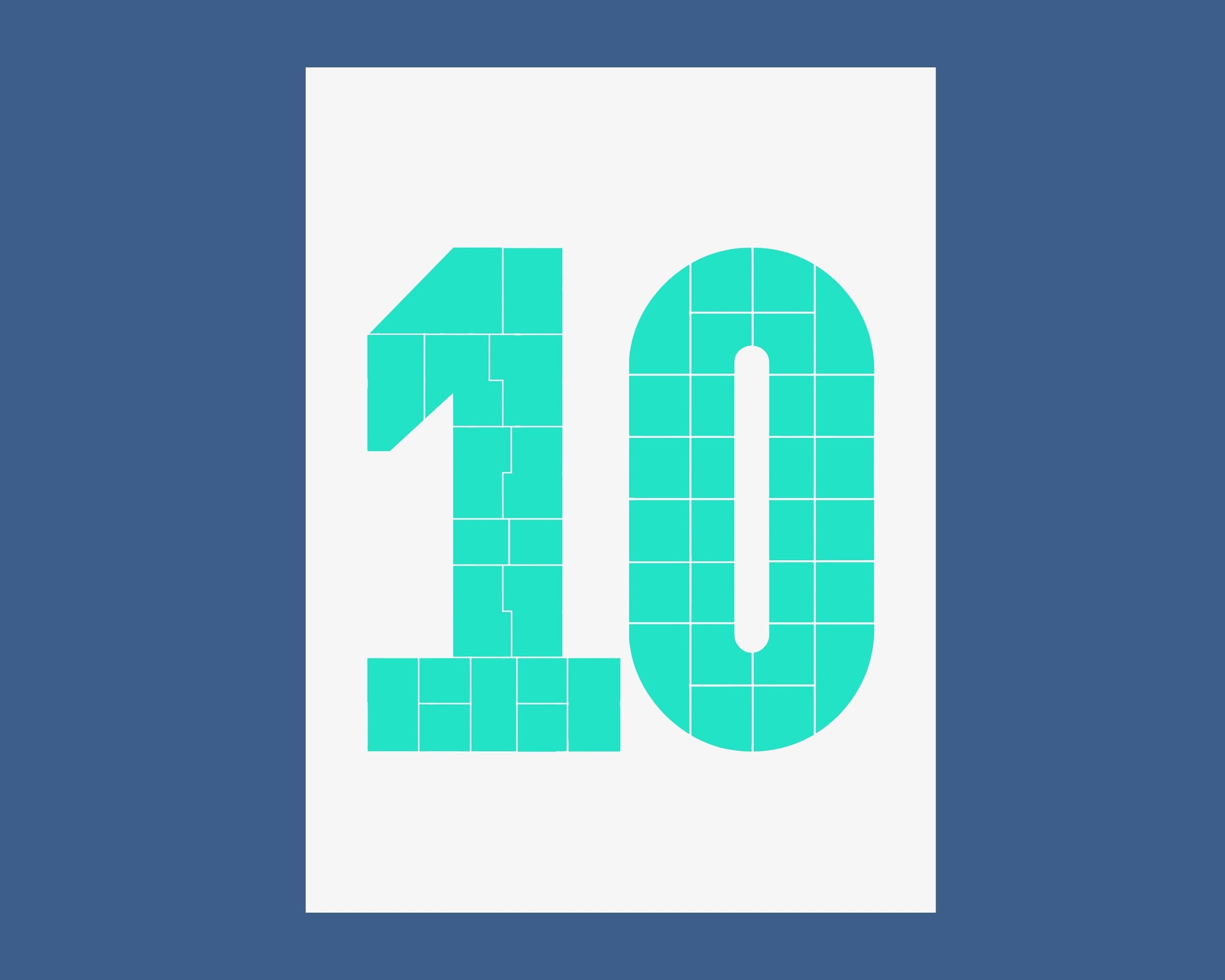 PRINTABLE 10 Number Collage Frame | 10 Collage Frame Canva Editable ...